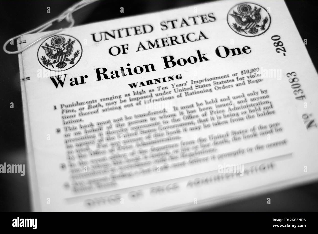 Old vintage war ration book or booklet for WWII World War two 2 Stock ...