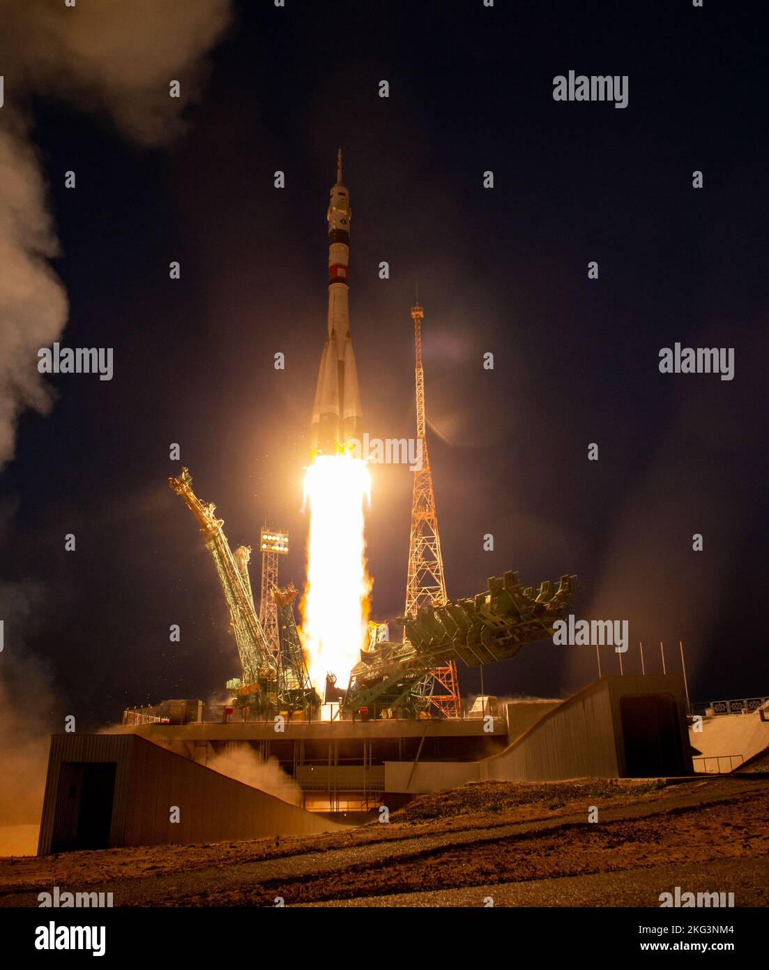 Expedition 68 Launch. The Soyuz MS-22 rocket is launched to the International Space Station with ...
