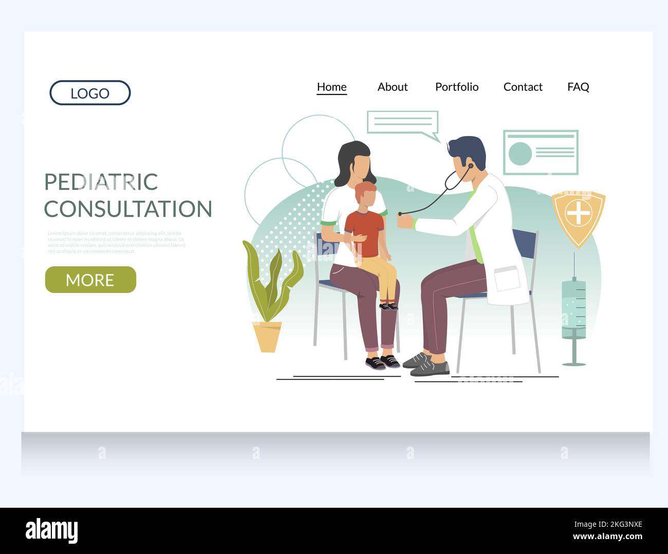 Pediatric consultation vector website template, web page and landing ...