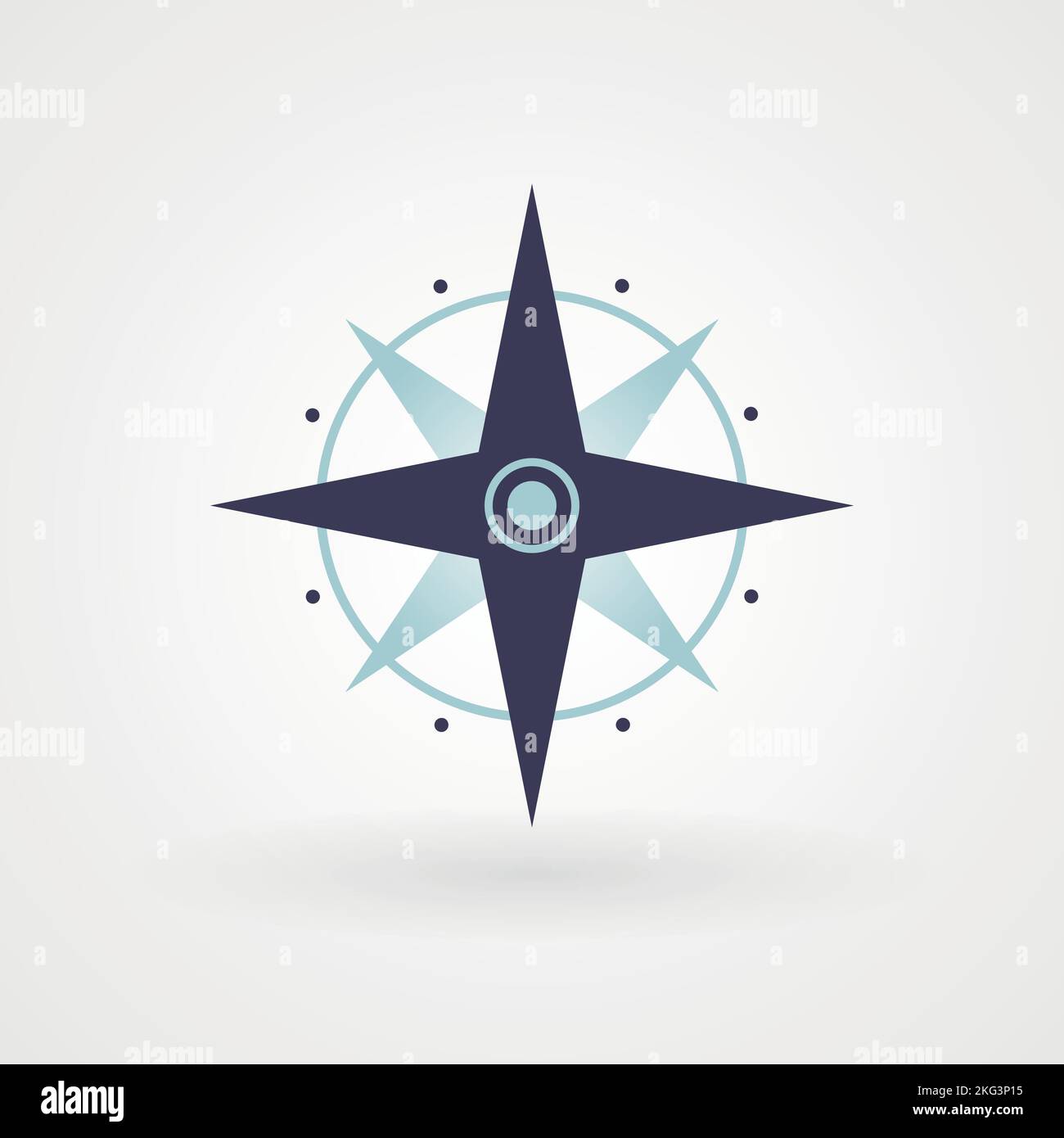 Blue minimal compass icon. Orientation inspiration. Vector illustration ...