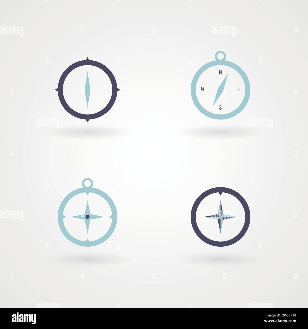 Icon set: wind rose. Minimalist pictograms. Vector illustration, flat ...