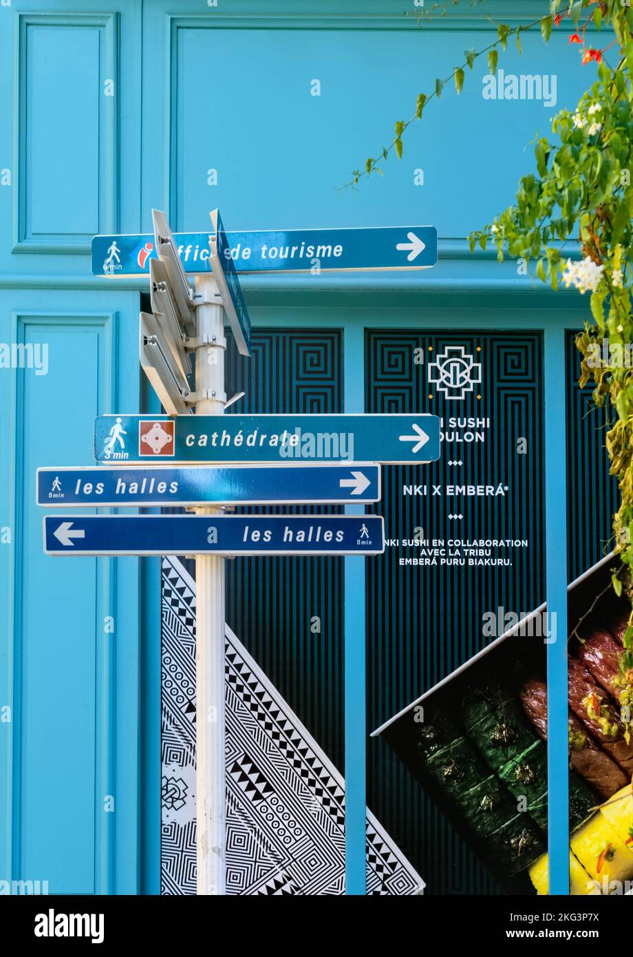 Toulon France, tourist direction signs for the Cathedrale and Les ...