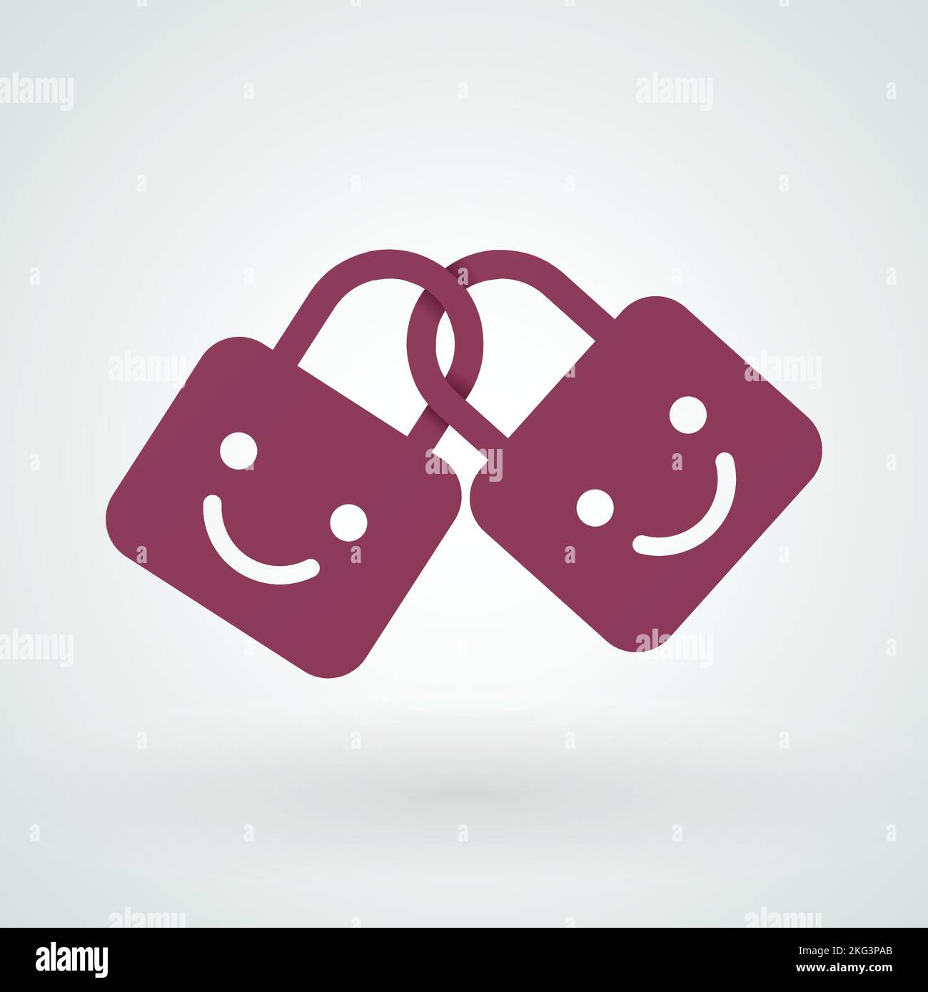 Happy locks together. Smileys padlocks. Vector illustration, flat ...
