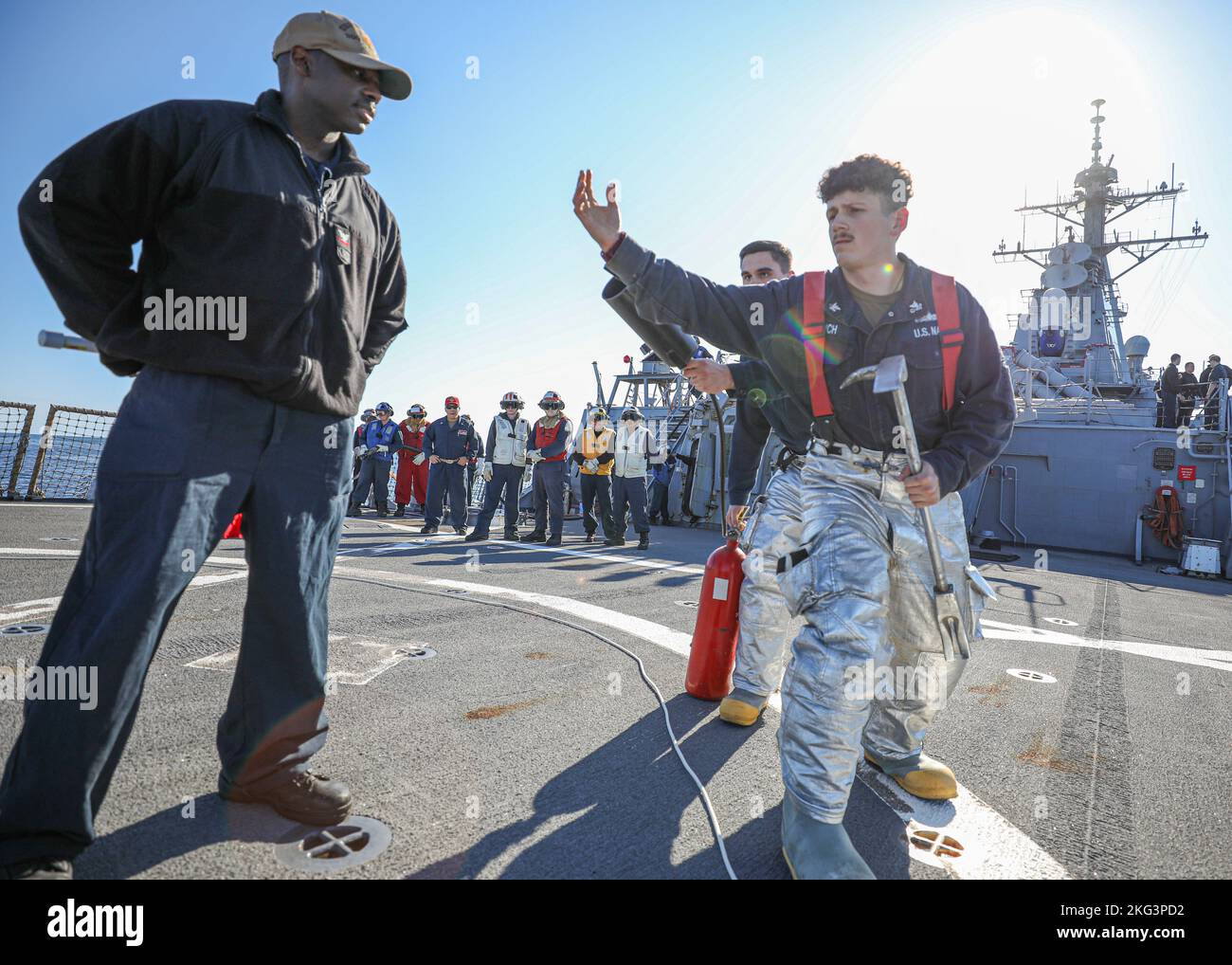 SEA OF JAPAN (Oct. 27, 2022) Damage Controlman Fireman Ethan Heffner ...