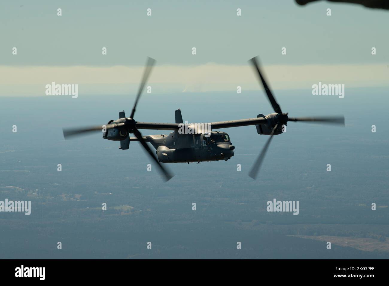A CV-22 Osprey assigned to the 8th Special Operations Squadron, flies ...