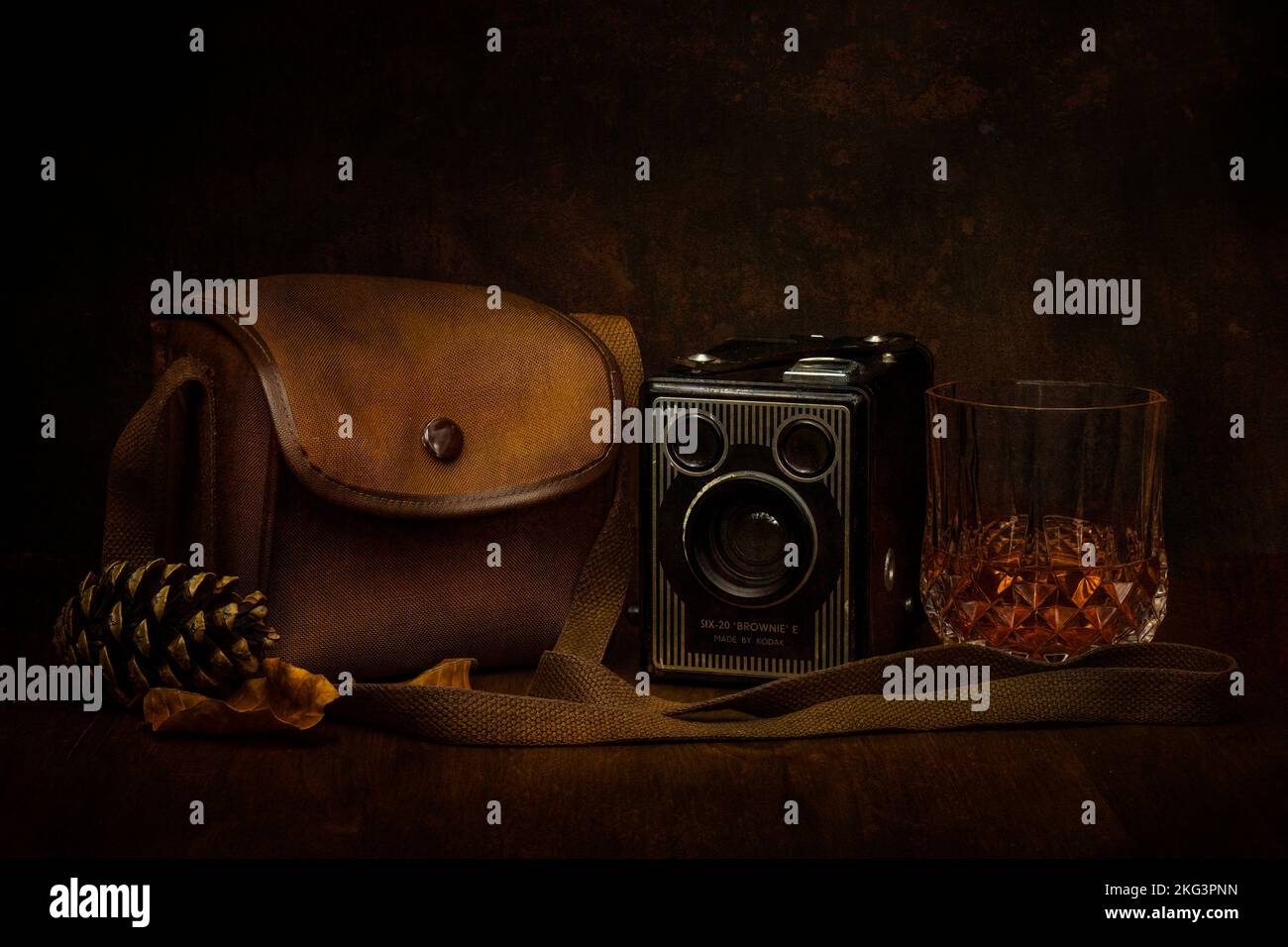 DEVON, ENGLAND - NOVEMBER 14 2022: A perfect photography day c 1960. With Kodak Box Brownie ...