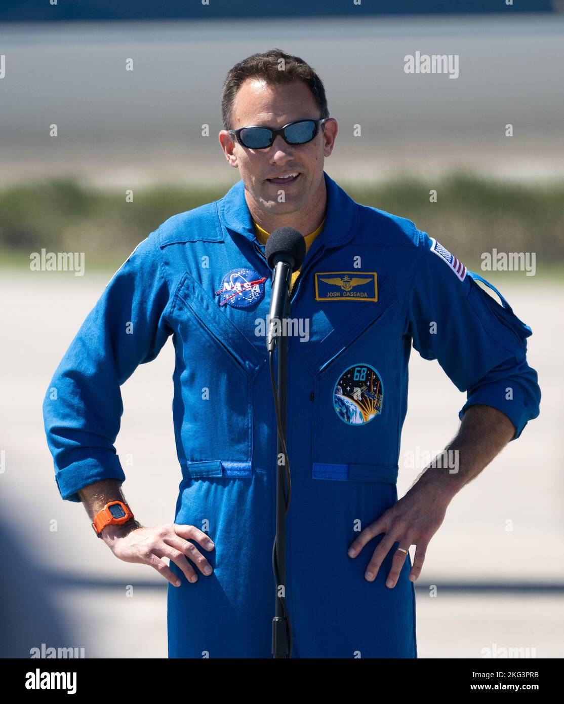 NASA astronaut Josh Cassada, with crewmembers Nicole Mann, Koichi ...