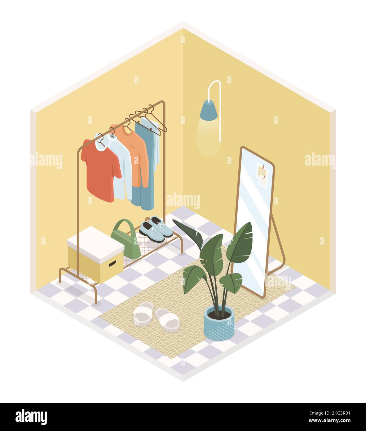 Personal dressing room - modern vector colorful isometric illustration Stock Vector Image & Art ...