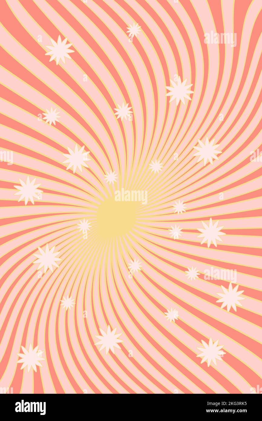 Groovy template for retro cards. Hippie style. Vintage art design ...