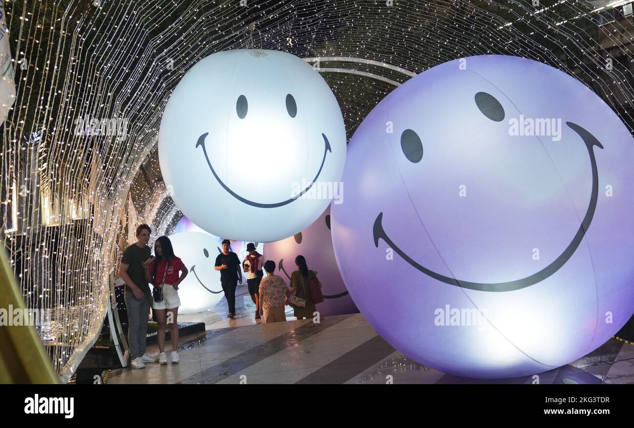 Christmas installation set up at Siam Paragon Mall in Bangkok, Thailand ...