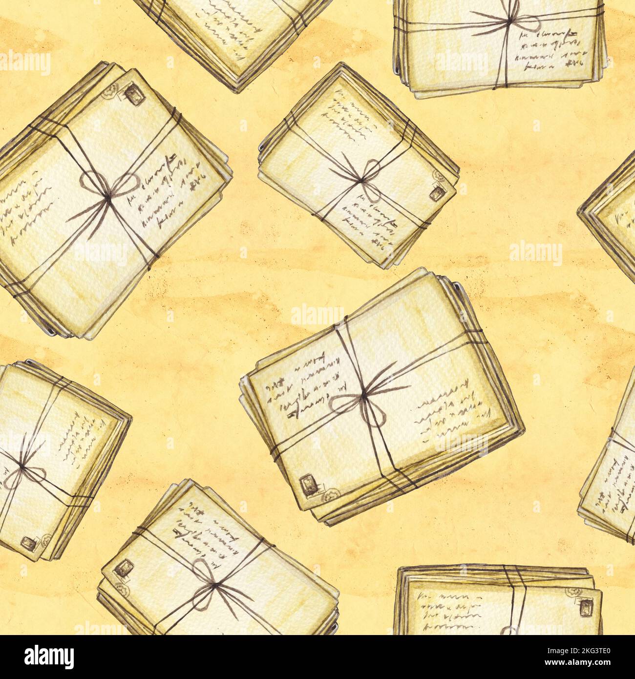 Hand drawn seamless mail background Stock Photo - Alamy