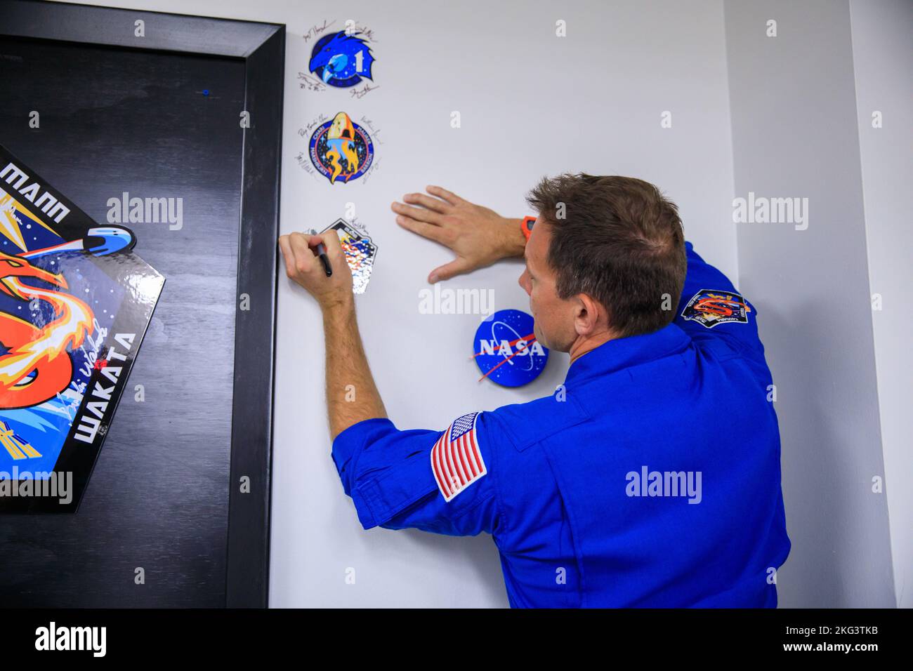 SpaceX Crew-5 Astronaut Patch Placing. NASA astronaut Josh Cassada adds ...