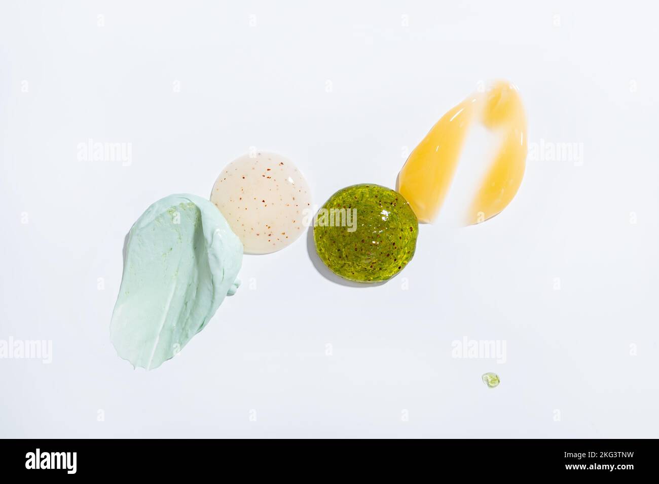 Pilling creamy smears scrub cream gel with particles. Concept of body ...