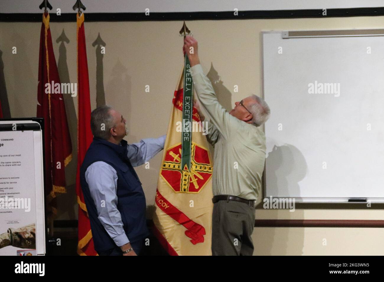 Fort McCoy Installation Safety Office Manager Randy Eddy puts the sixth ...