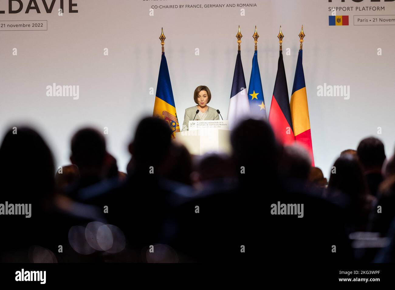 Moldovan President Maia Sandu during the third ministerial conference ...