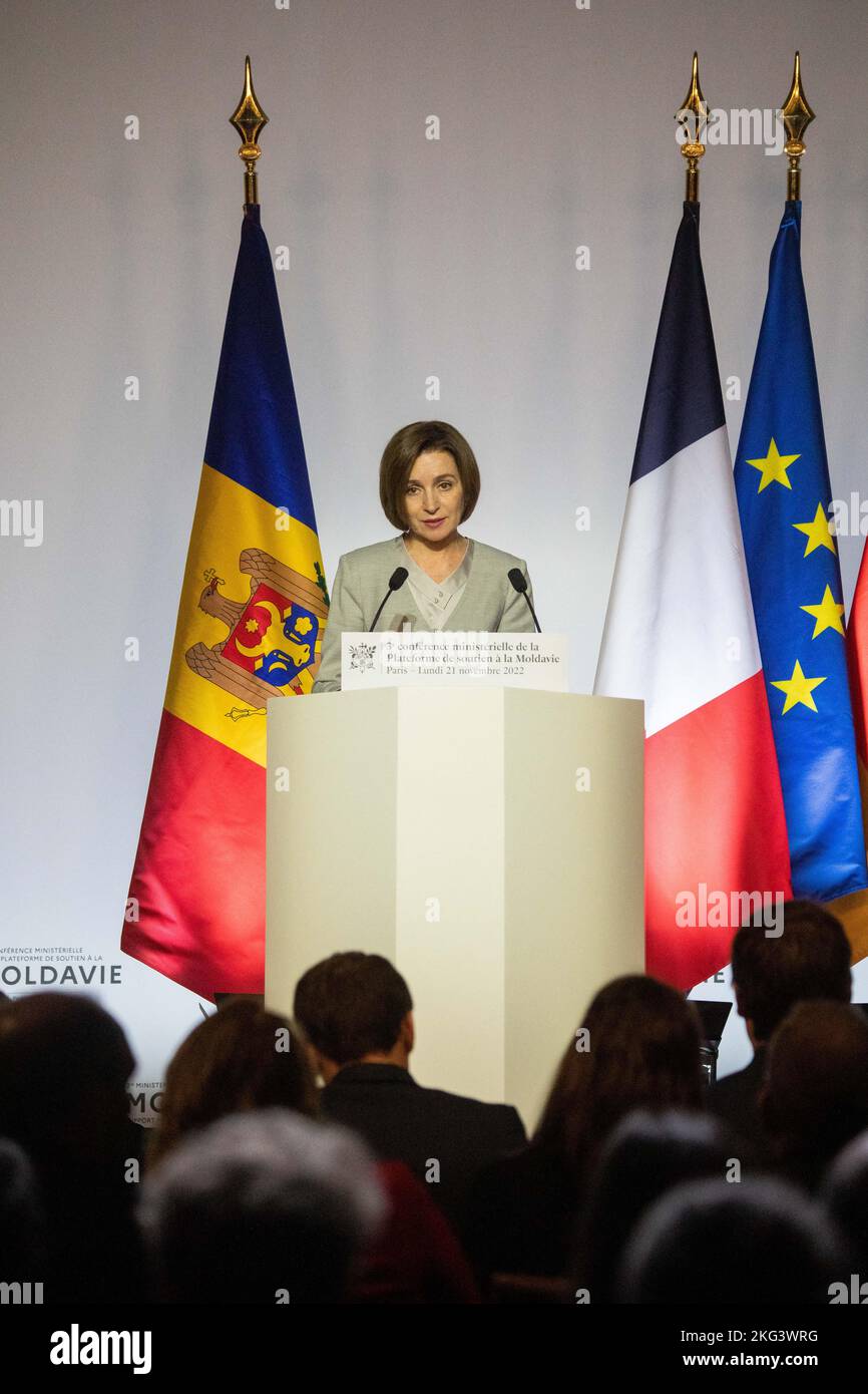 Moldovan President Maia Sandu during the third ministerial conference ...