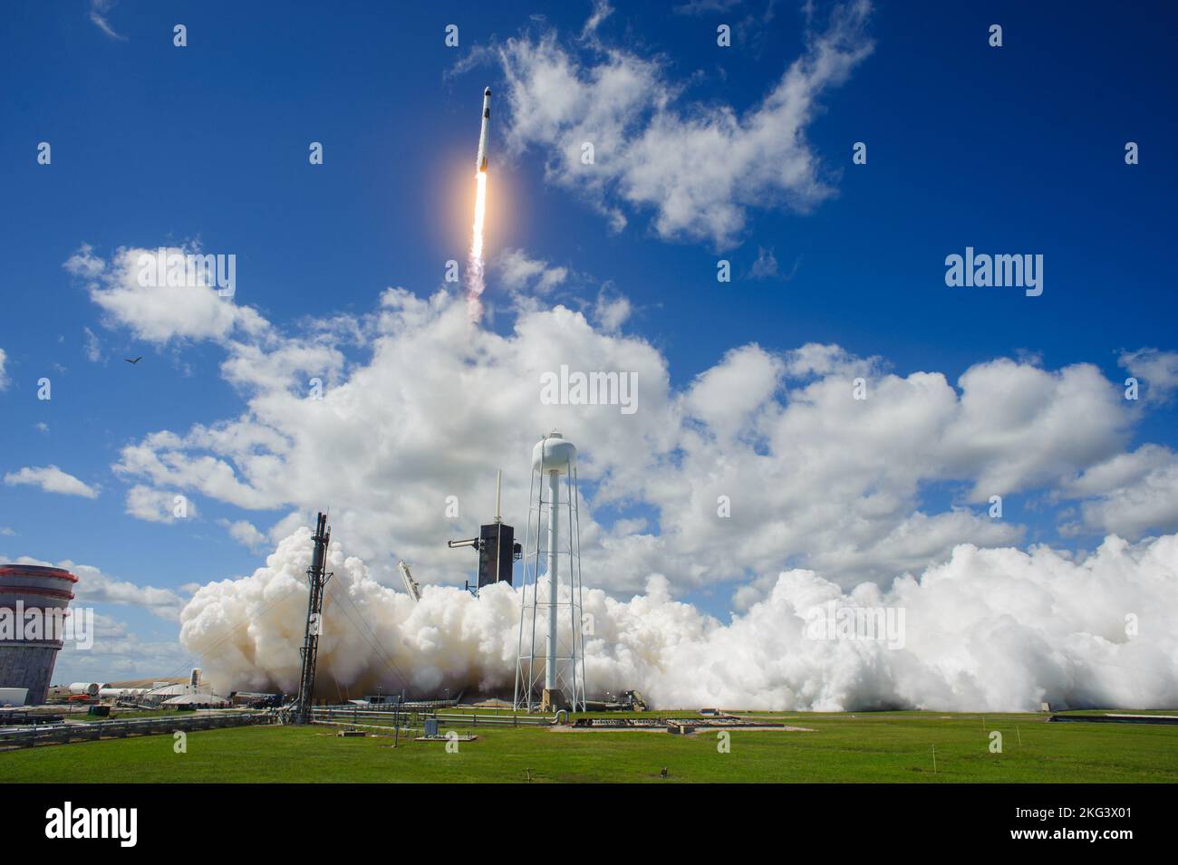 SpaceX Crew-5 Liftoff, Remote Cam #9. SpaceX’s Falcon 9 rocket, with the Dragon Endurance ...