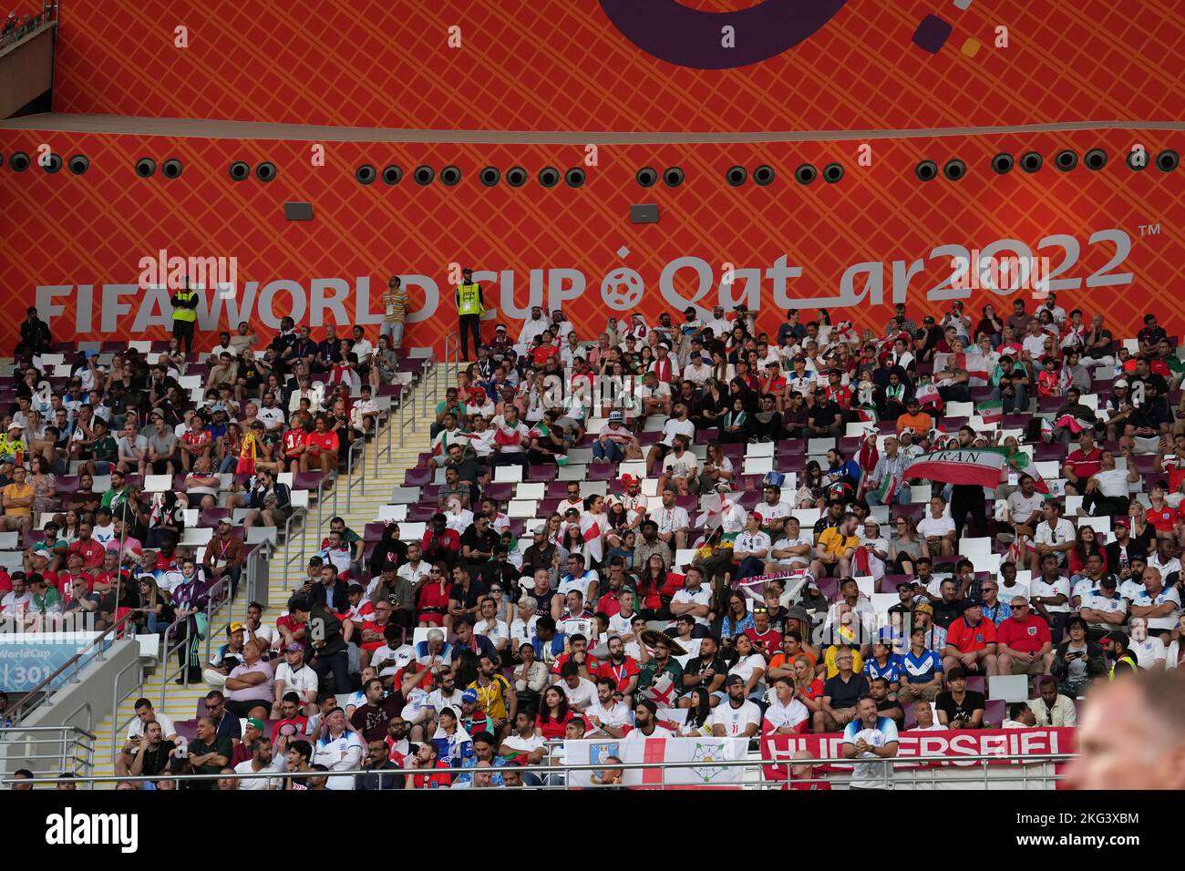 Empty seats in the stands during the FIFA World Cup Group B match at ...