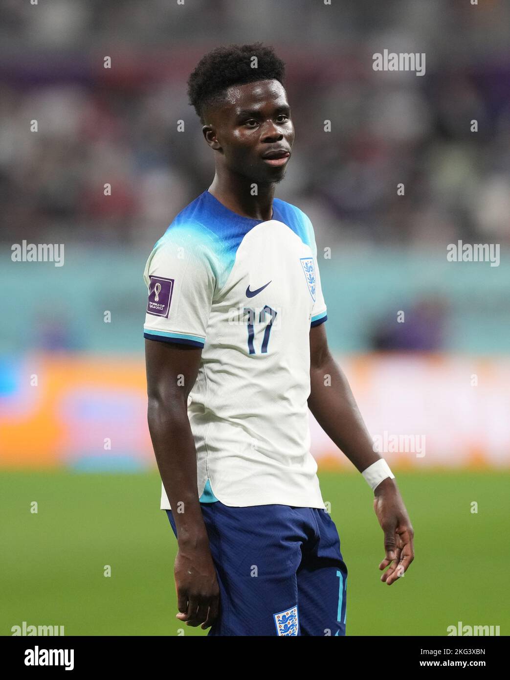 England's Bukayo Saka during the FIFA World Cup Group B match at the ...
