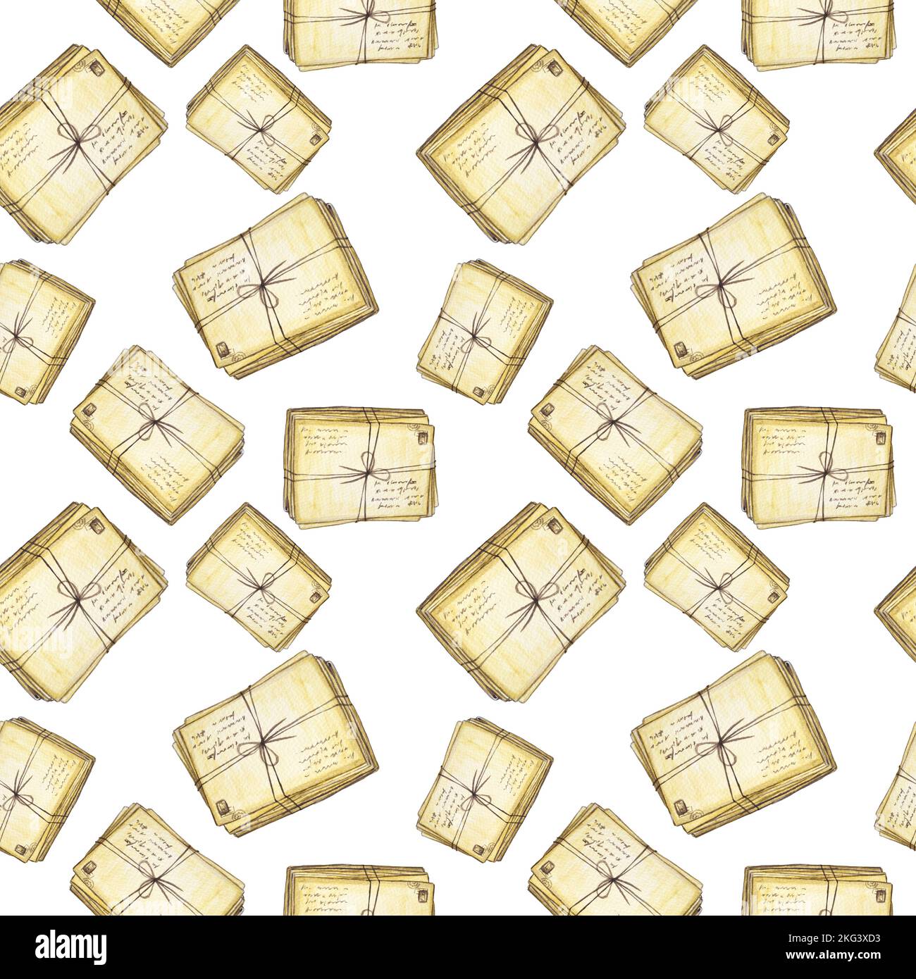 Hand drawn seamless mail background Stock Photo - Alamy