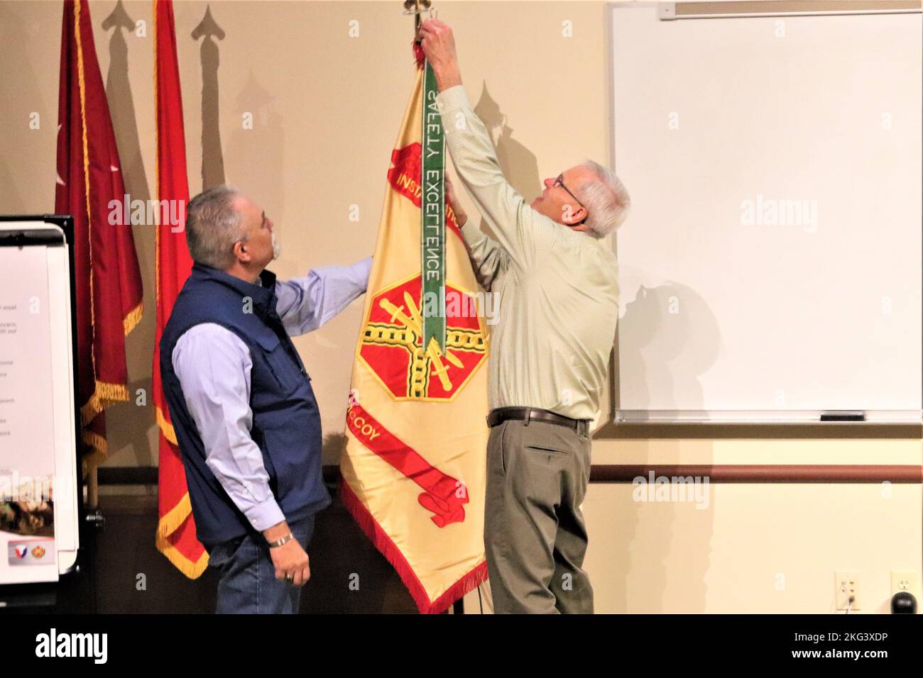 Fort McCoy Installation Safety Office Manager Randy Eddy puts the sixth ...