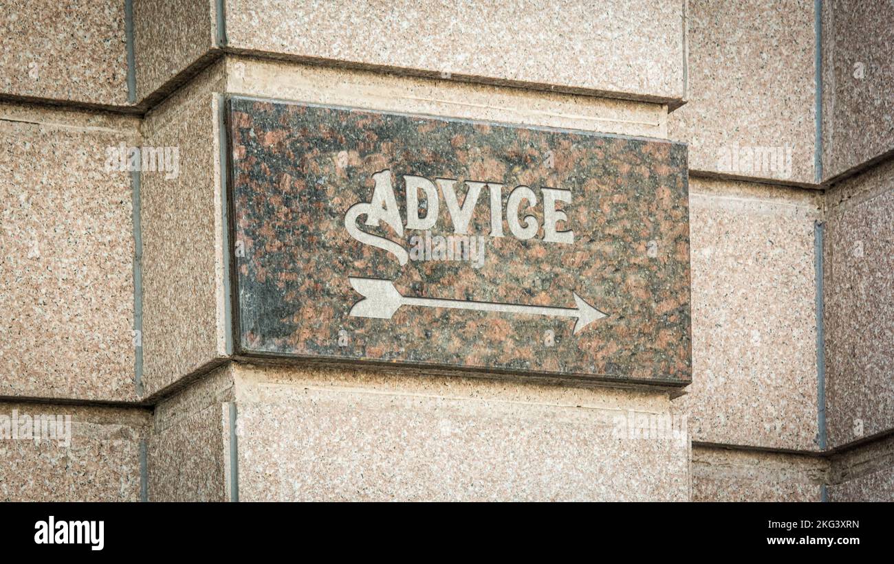 Street Sign the Direction Way to Advice Stock Photo - Alamy