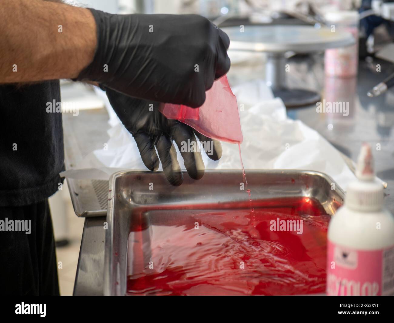 Rice paper sails cake toppers made with rice papers soaking in water ...