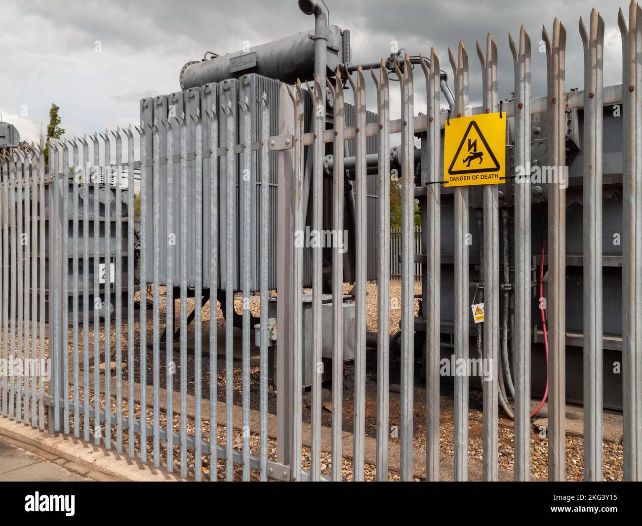 electricity sub station with high security fence Stock Photo - Alamy