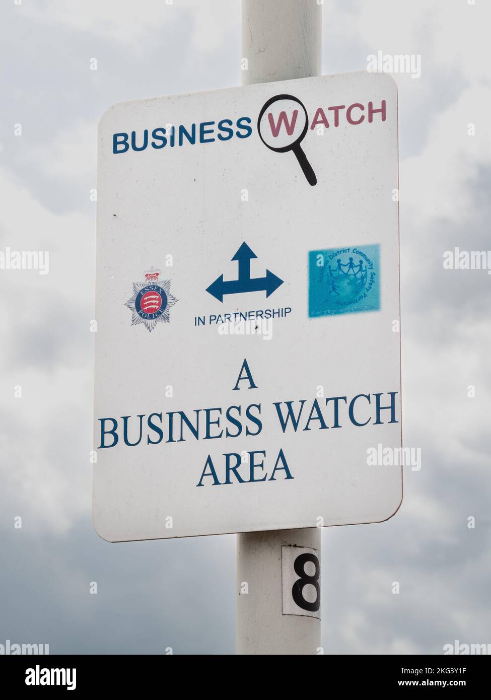 Business watch area sign Stock Photo - Alamy