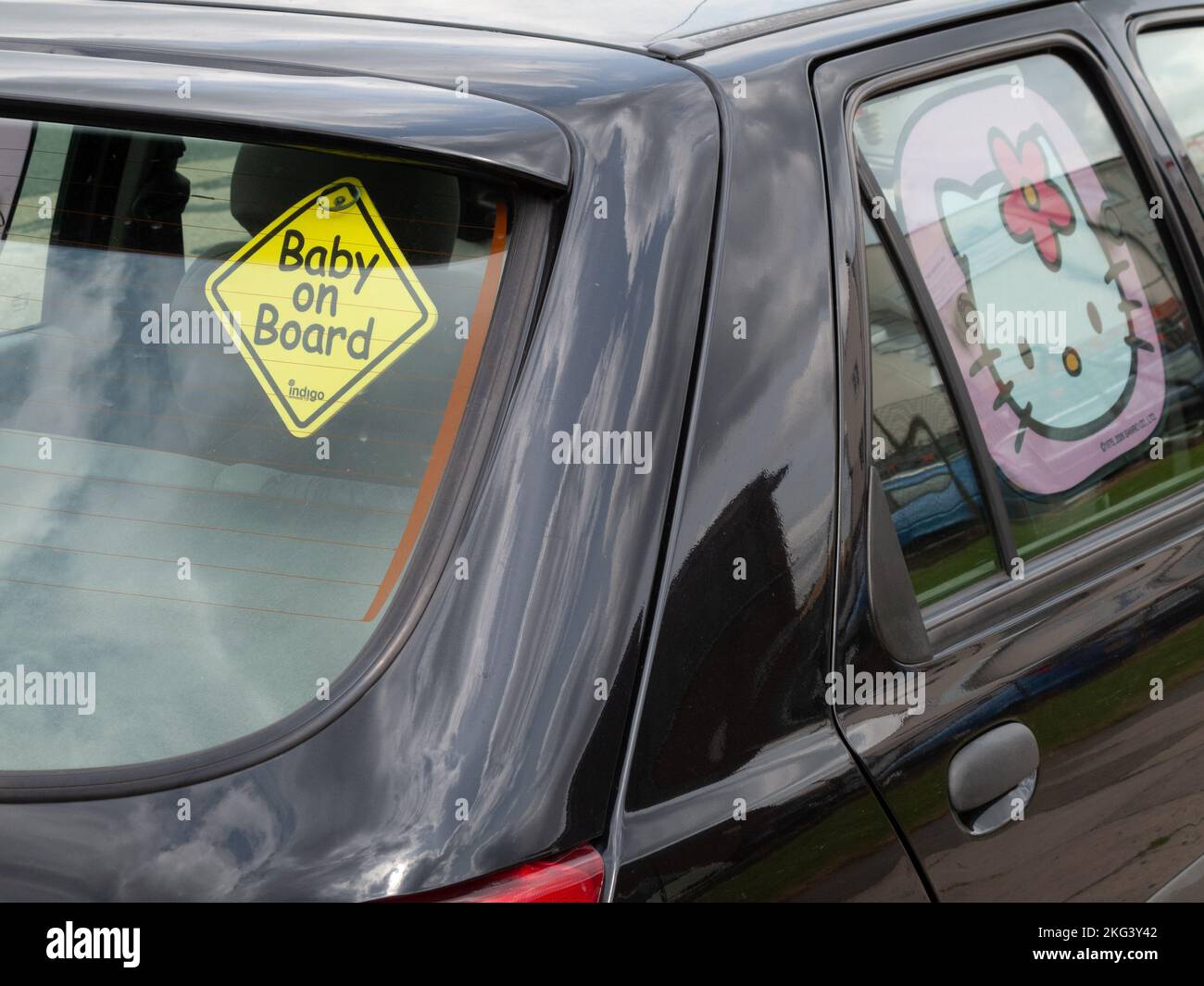 signs in car window Stock Photo - Alamy