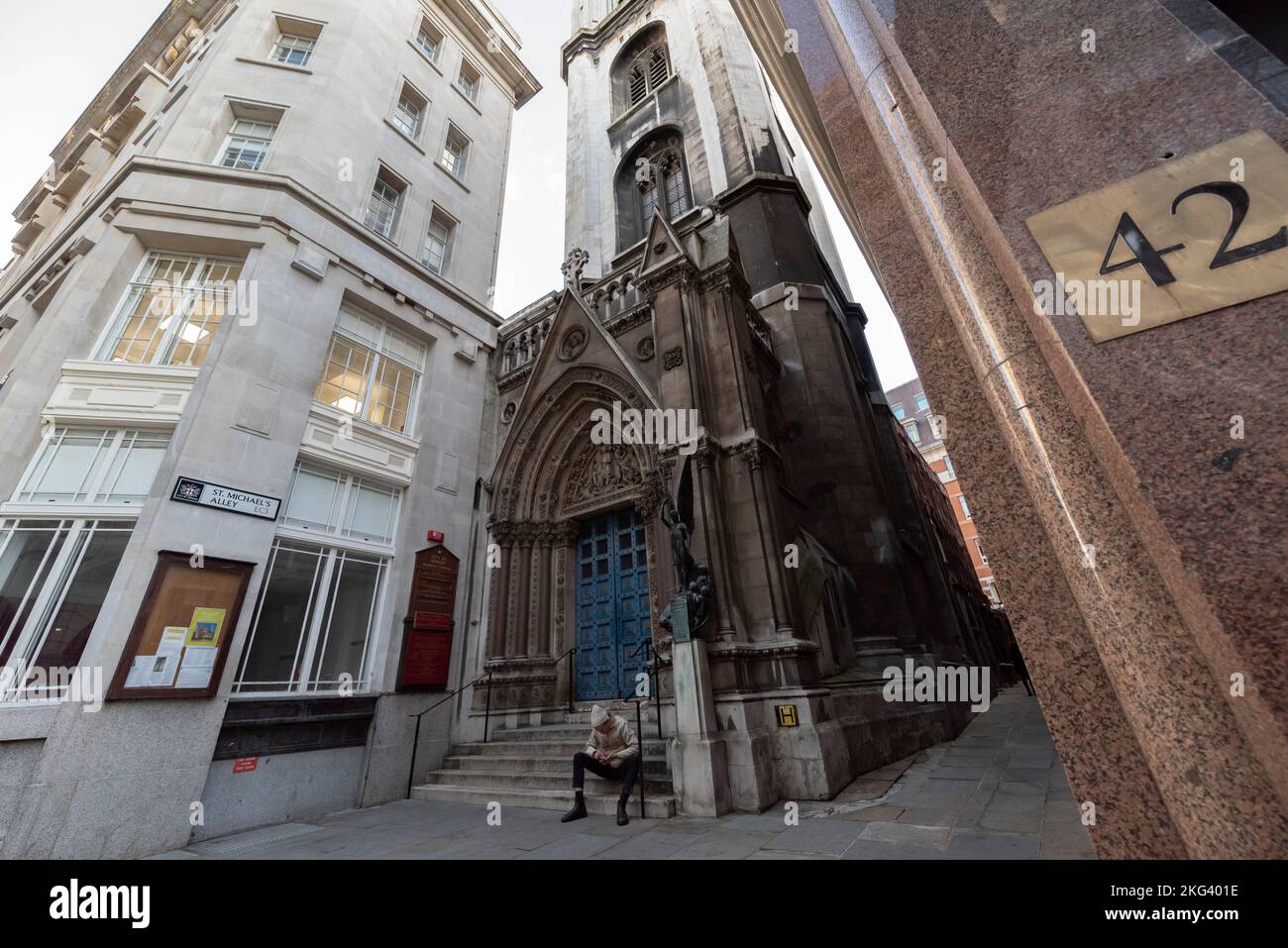 British guy in front of Saint Church Stock Photo - Alamy