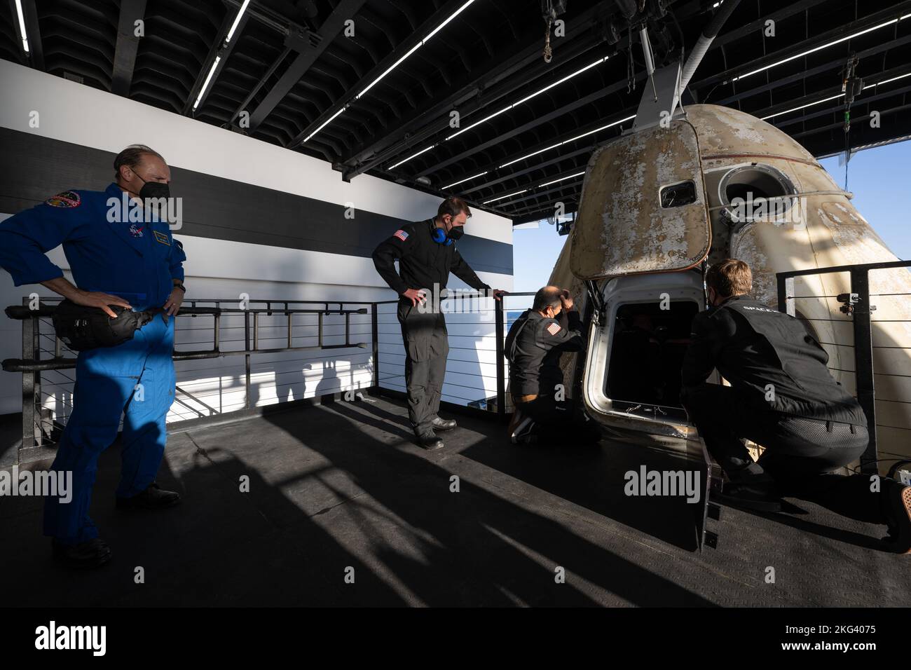 NASA Flight Surgeon Joe Dervay observes as SpaceX teams assist Crew-4 ...