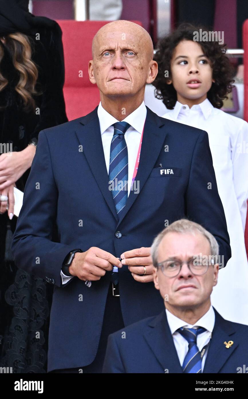 Pierluigi Collina attends the match between England vs Iran of the Fifa ...