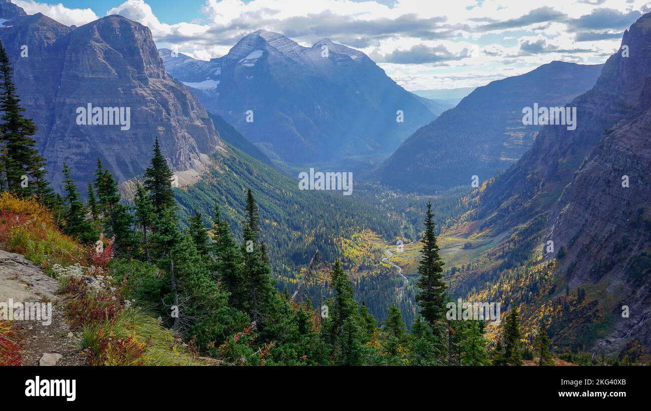 Glacier National Park Valley Vista Stock Photo - Alamy