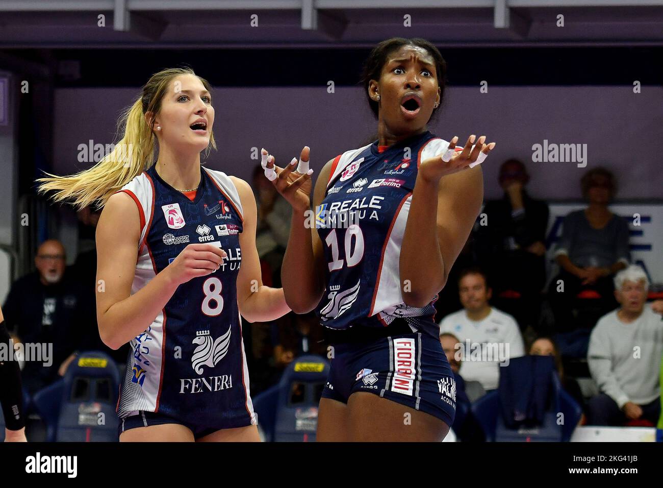 Kaja Grobelna #8 of Reale Mutua Fenera Chieri and Brionne Butler #10 of ...