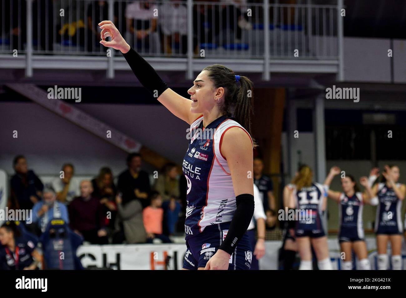 Francesca Villani #9 of Reale Mutua Fenera Chieri gestures during ... Francesca Villani #9 of Reale Mutua Fenera Chieri gestures during ...