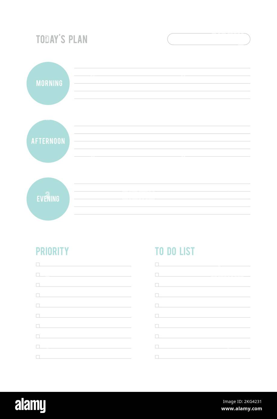 Today's plan: priority and to do list. Printable template. Vector ...