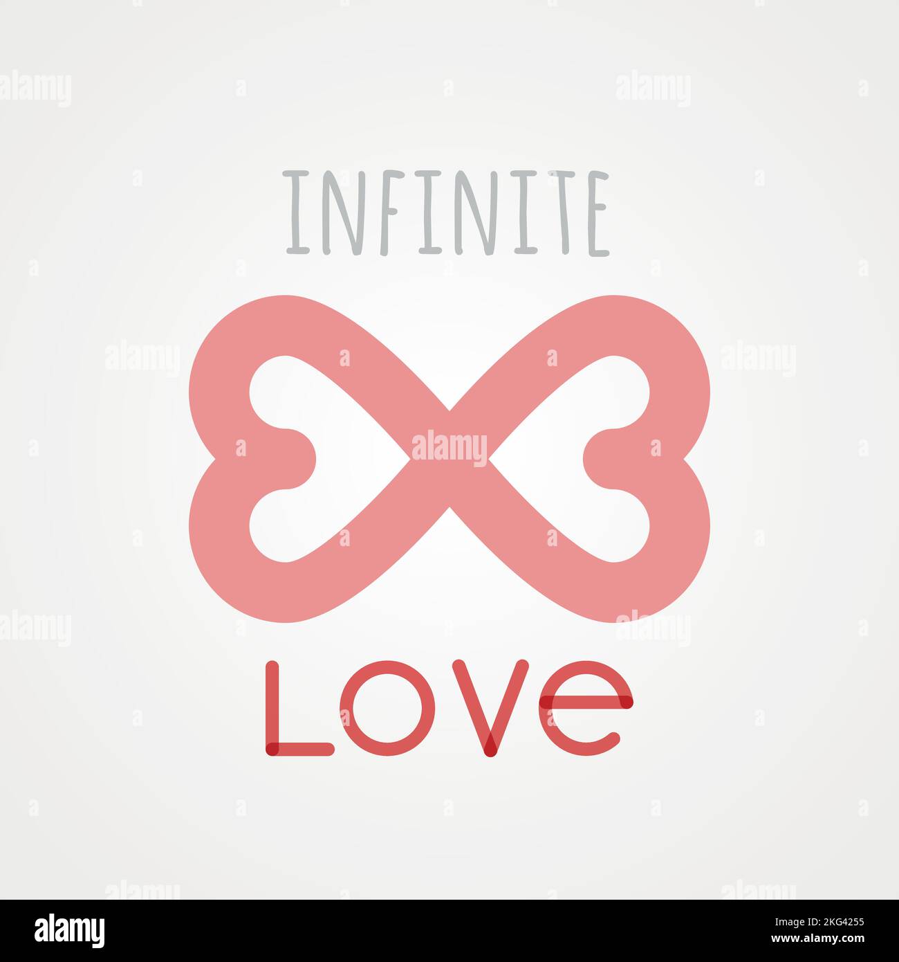 Red infinite love. Quote and symbol. Flat design, vector illustration ...