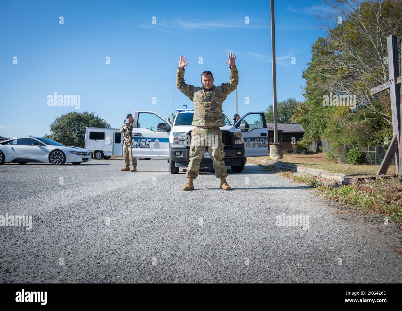 U.S. Air Force Staff Sgt. Chance Martin, left, and Senior Airman ...