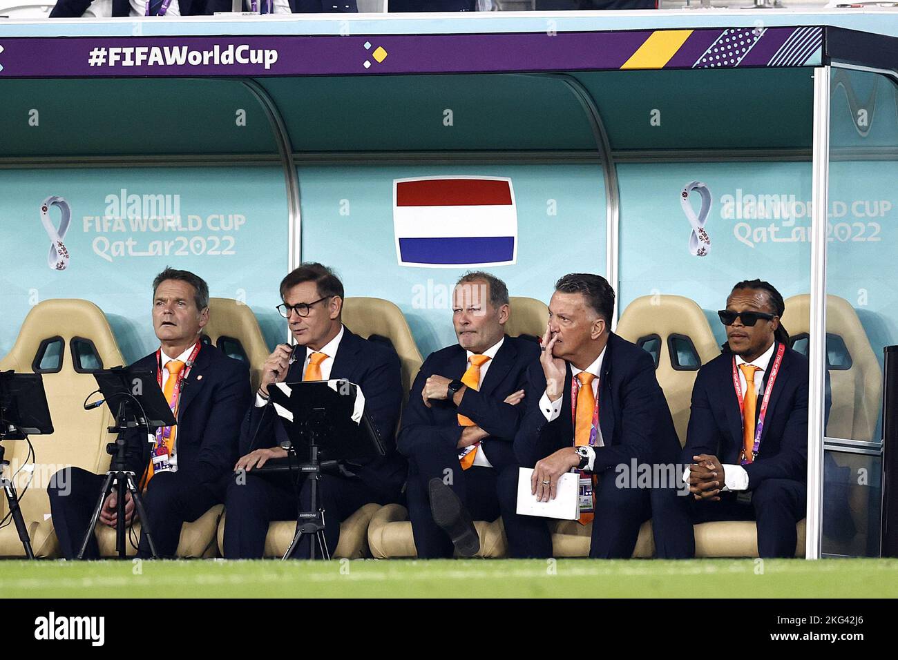 Doha, Qatar. 21st Nov, 2022. DOHA - (lr) Holland Docter Edwin Goedhart ...