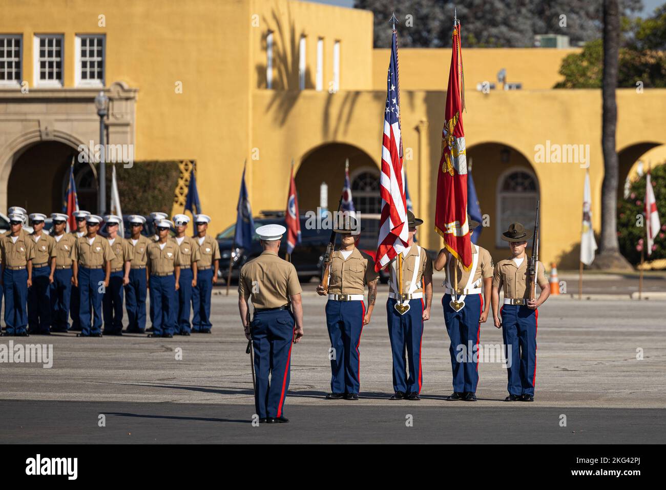 U.S Marines with the Marine Corps Recruit Depot (MCRD) San Diego Color ...