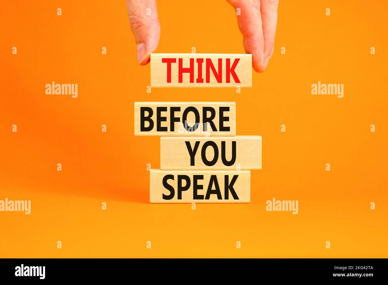 Think before you speak symbol. Concept words Think before you speak on ...