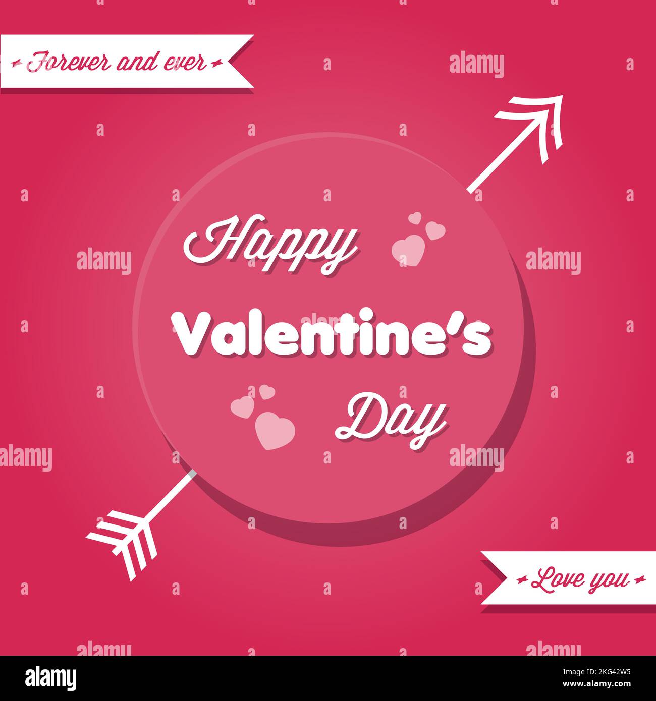 Card about Valentine's day in pink. Happy Valentine's Day. Concept of ...