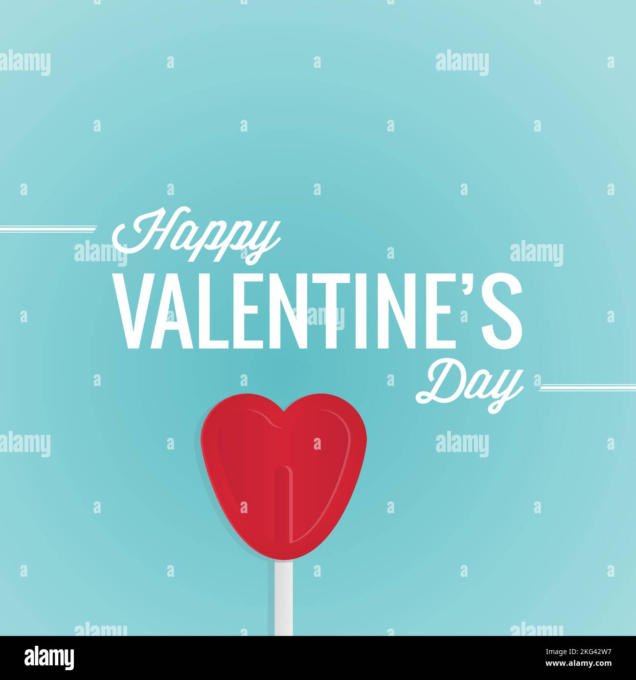 Happy Valentine's Day. Red heart shape lollipop. Concept of love ...