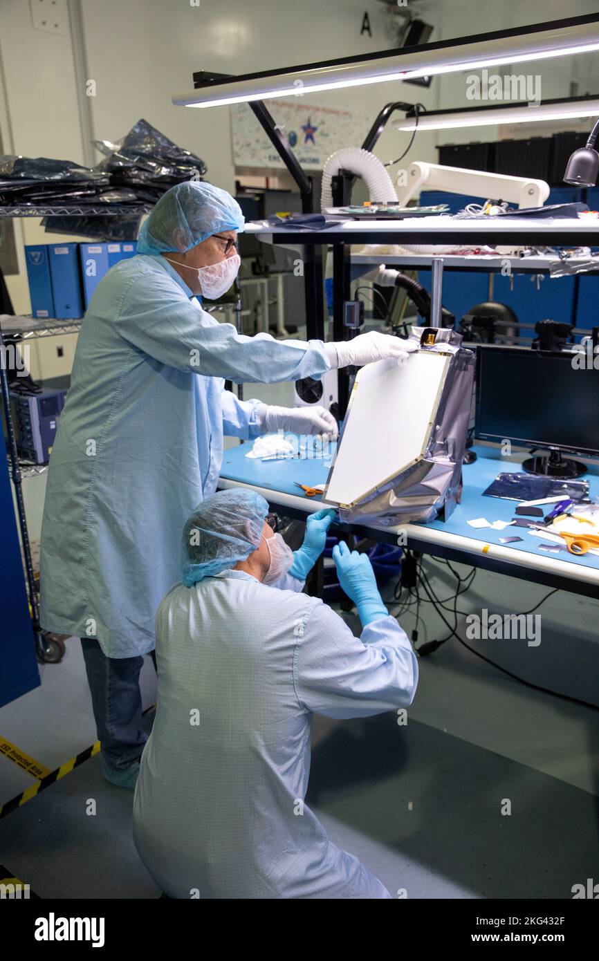 PRIME-1 MSolo MLI Install. Engineers install multilayer insulation (MLI ...