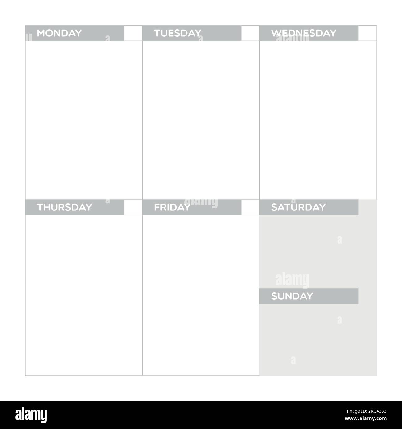 Weekly planner grey color. Printable template. Vector illustration ...