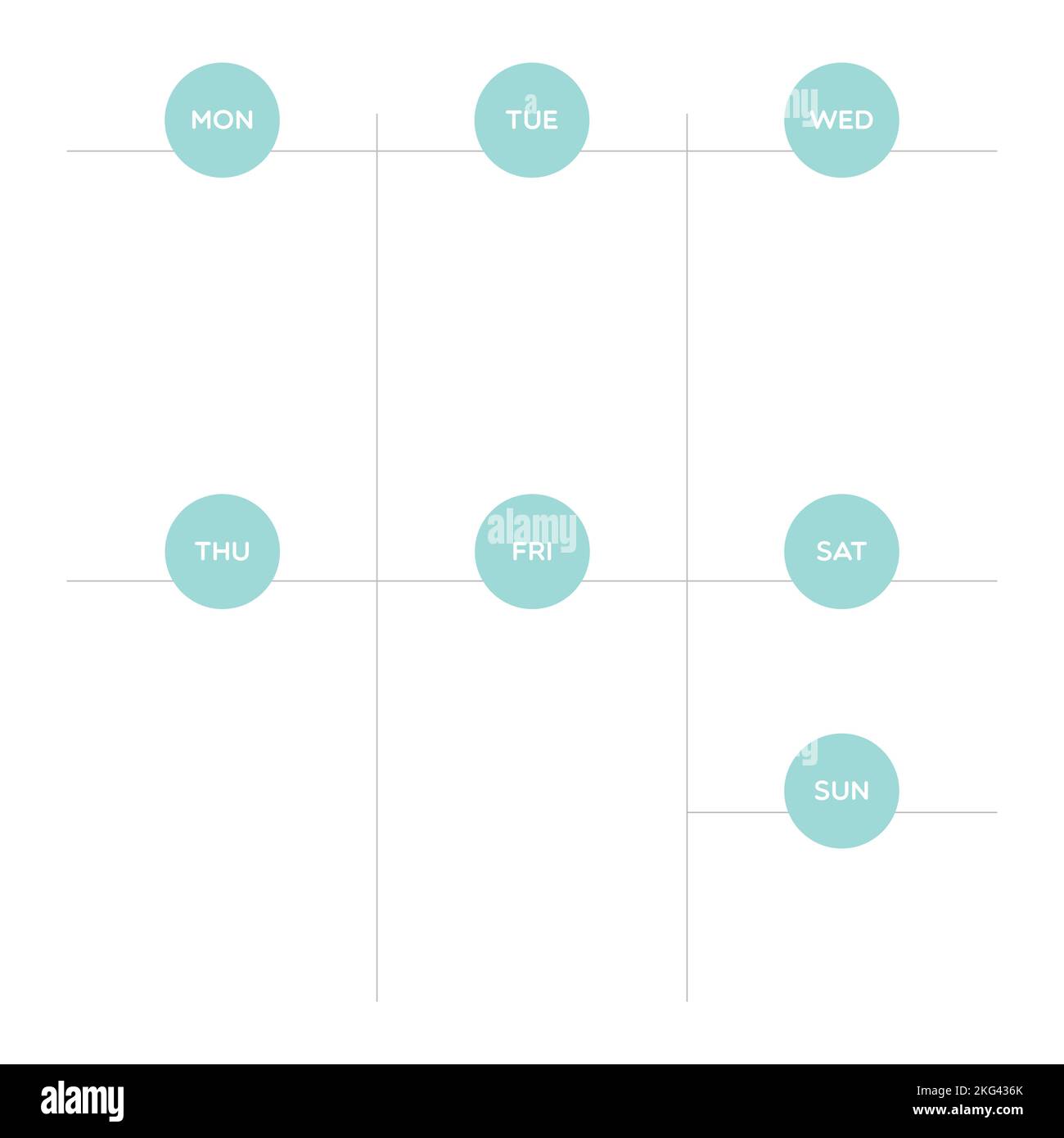 Weekly planner turquoise color. Lines. Printable template. Vector ...