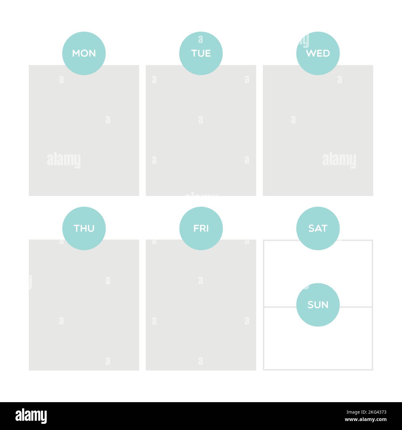Weekly planner grey and turquoise colors. Printable template. Vector ...