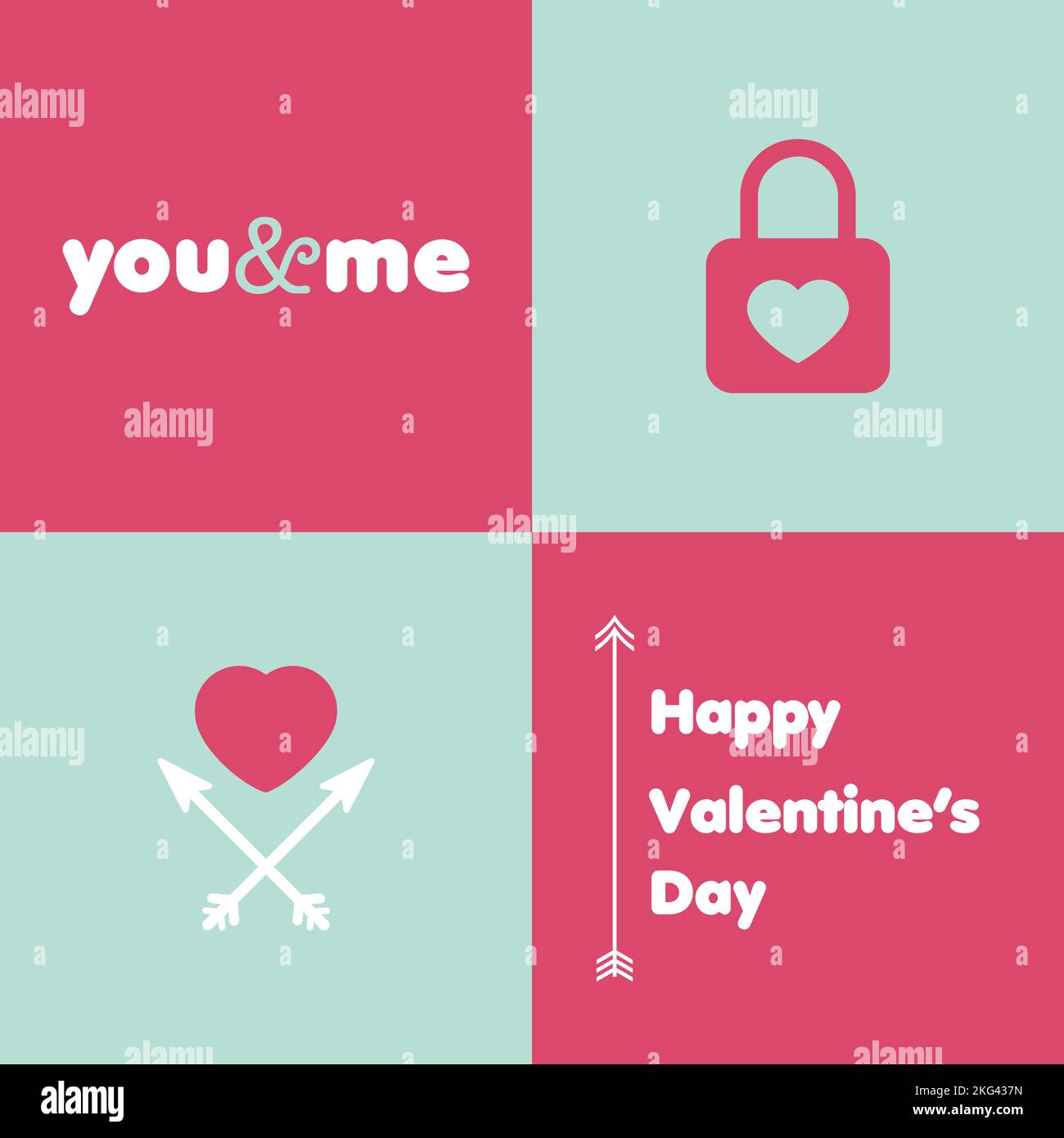 Icons and quotes about Valentine's Day. Concept of love. Vector ...
