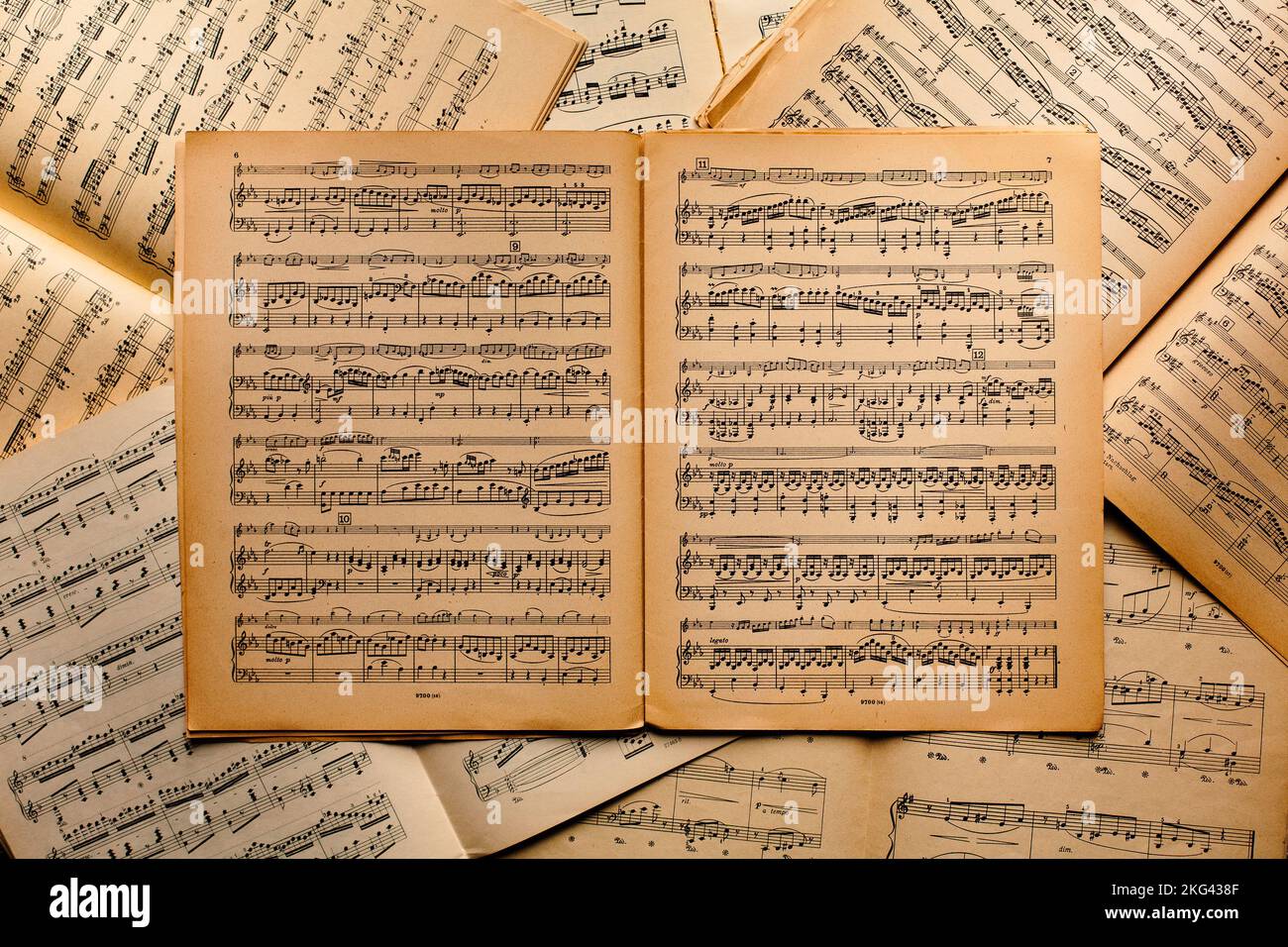 Music notes background Stock Photo - Alamy